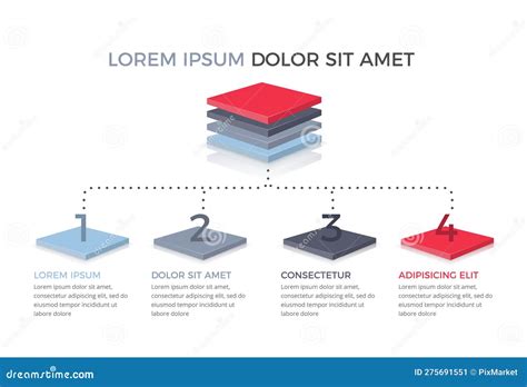 Flowchart With 4 Elements Stock Illustration Illustration Of Squares
