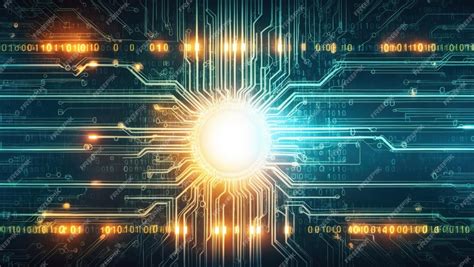 Abstract Technology Background With Glowing Circuits And Digital Energy