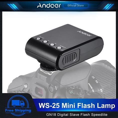 Andoer WS 25 Mini Digital Slave Flash Lamp Portable On Camera Flash