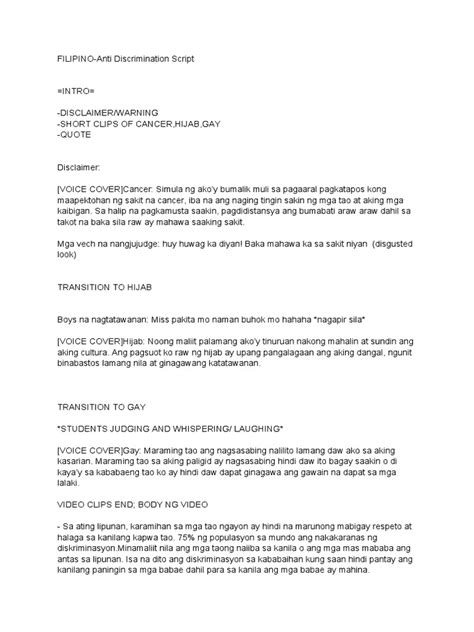 Filipino Anti Discrimination Script Pdf
