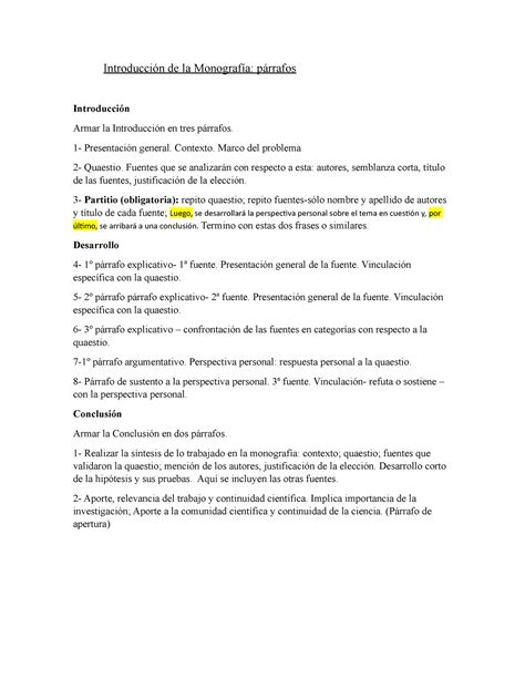 Monografia Estructura Plan De Esccritura Introducción De La