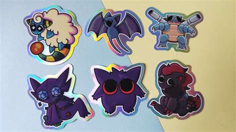 Cute Pokemon Stickers Wave 1 2 Inches Holographic Finish Skrunkly