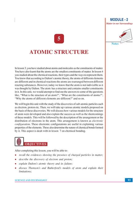 Atomic Structure And Electronic Configuration Pptx Chemistry Science