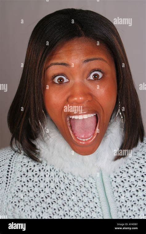 Girl With Mouth Wide Open Stock Photo Alamy