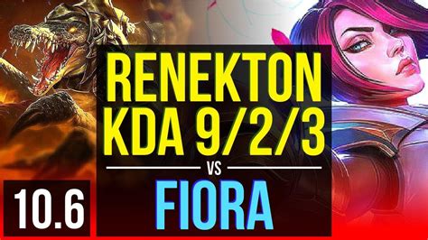 Renekton Vs Fiora Top 4 Early Solo Kills Rank 15 Renekton Kda 92