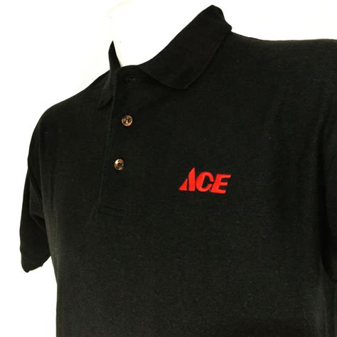 ACE Hardware Employee Uniform Polo Shirt Black Size L Large NEW