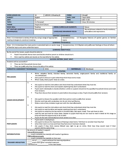 Lesson Plan Edit Pdf Lesson Plan Pedagogy