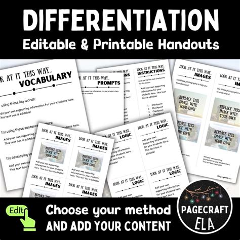 Differentiation Methods Editable Handouts Add Your Content Learner