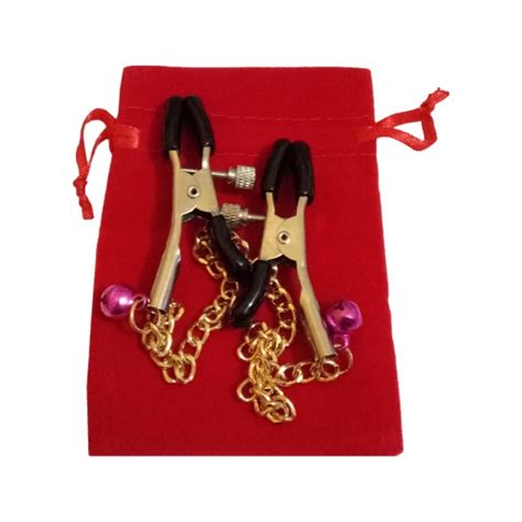 Hintohu Nipple Clamps With Chain And Bell Kadife Kesede Fiyatı