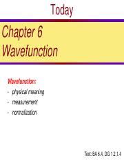 Kais Lecture03 2022 Wavefunction Pdf Today Chapter 6 Wavefunction Wavefunction Physical