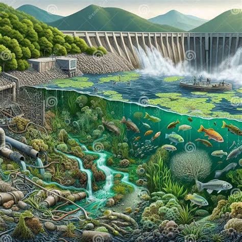 Capture The Aftermath Polluted Waters At The Dam Earth Day Stock