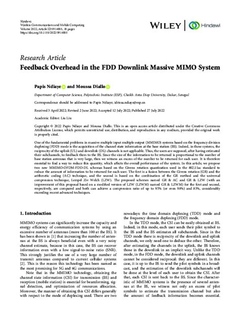 feedback overhead in the fdd downlink massive mimo system