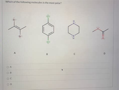 Solved Which Of The Following Molecules Does Not Contain An Chegg