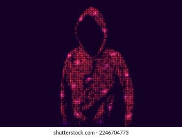 Digital Silhouette Constructed Programming Code Hacked Stock Vector Royalty Free