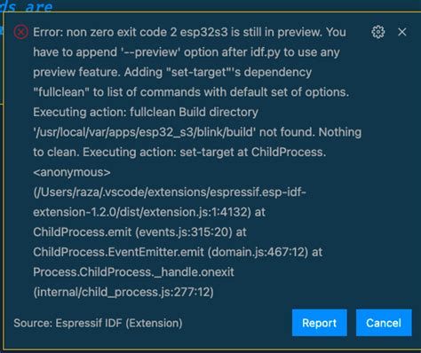 Bug Report Preview Option After Idfpy For Esp32 S3 Vsc 804