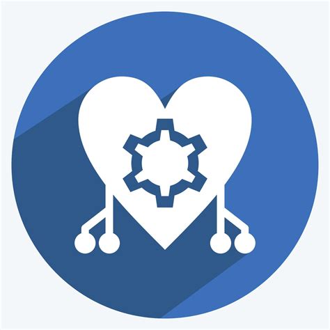 Icon Cybernetics Suitable For Data Analytics Symbol Long Shadow Style