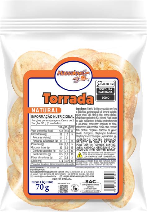 Torrada Natural 70g Massaleve
