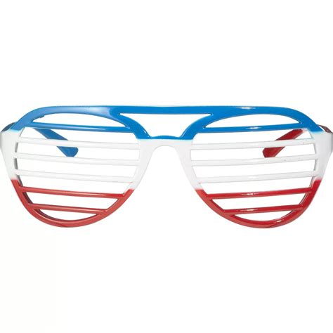 Red White And Blue Shutter Glasses 6in X 2in Party City