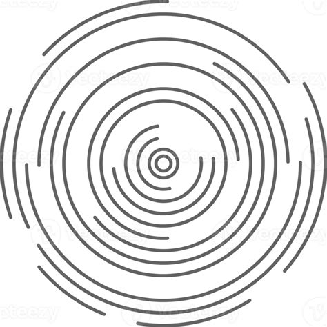 Circle Concentric Lines Rippled Rings And Round Sound Waves Pattern
