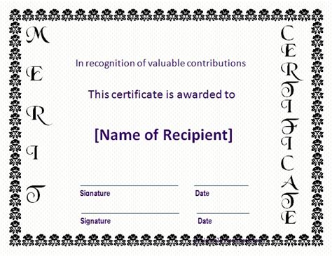 Certificate Of Merit Templates 10 Free Word PDF Formats Samples