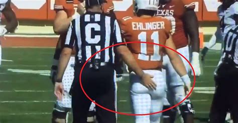 Ref Gets Too Comfortable With Texas Qb Sam Ehlinger Video Game 7
