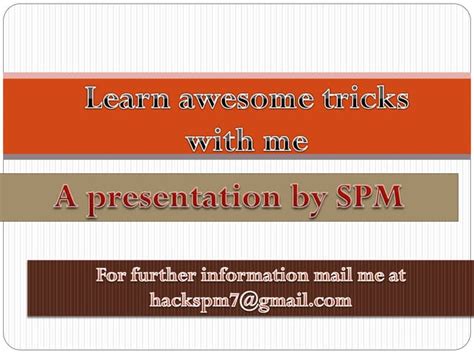 learn awesome hacking tricks ppt