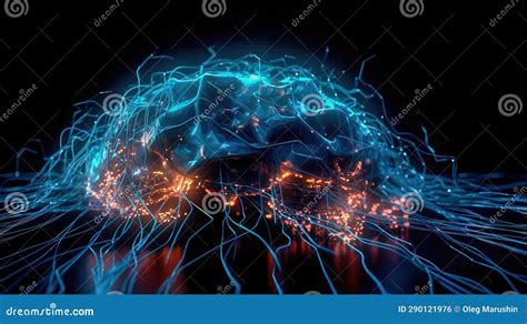 Fondo Cerebral Brillante Ficticio Con Una Red De Conexiones Neuronales