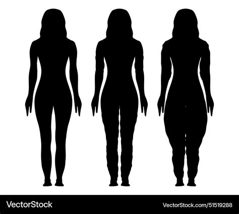 Lipedema Silhouette With Woman Normal Royalty Free Vector