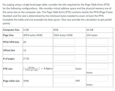 Solved For Paging Using A Single Level Page Table Consider Chegg Com