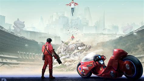 Wallpaper Akira Shotaro Kaneda Tetsuo Shima Motorcycle Digital
