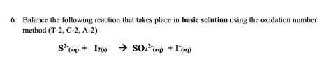 solved 6 balance the following reaction that takes place in