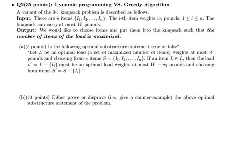 SOLVED A Variant Of The 0 1 Knapsack Problem Is Described As Follows