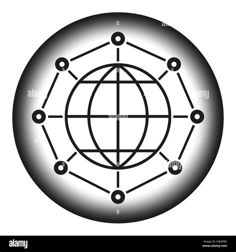 Global Network Icon Connected World Vector Technological Sphere Grid Stock Vector Image And Art