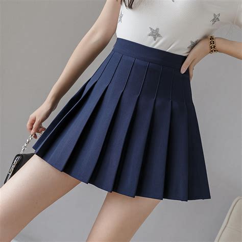 Summer Skirts Women New Korean High Waist Solid Color Mini Skirt Dress