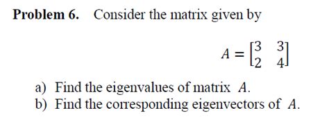 Solved Problem 6 Consider The Matrix Given By 2 4 A Find