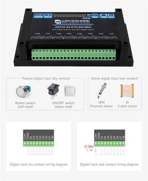 Industrial 8 Ch Esp32 S3 Wifi Relay With Rs485 Interface Poe Iot Store