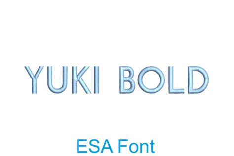 Yuki Bold Esa Embroidery Font Etsy