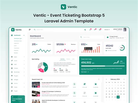Ventic Laravel Event Ticketing Admin Dashboard Template By Rahul Dev