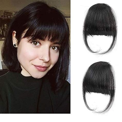 Clip In Bangs 100 Human Hair Wispy Bangs Clip In Hair Extensions Black Air Bangs Fringe With