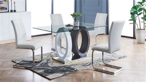 Global Furniture Global Dining Table Set W 4 Chairs White D1628