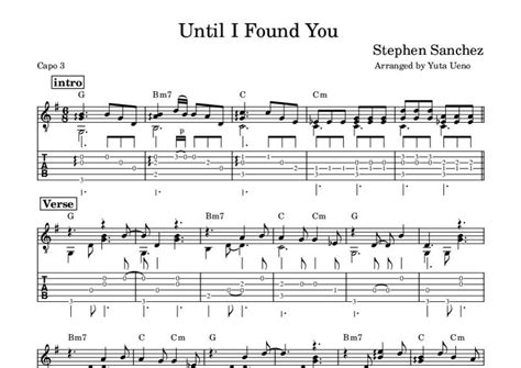 Until I Found You Fingerstyle Guitar Tab Stephen Sanchez