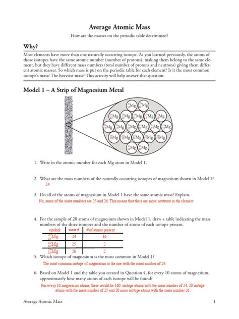 average atomic mass assignment pdf isotope chemical elements