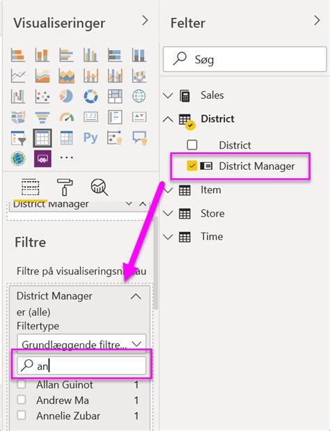 F J Et Filter Til En Rapport I Power Bi Power Bi Microsoft Learn