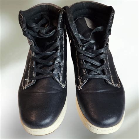 Levis Mens Shoes Lace Up Black High Top Size 95 Gem