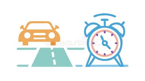 Car Alarm Clock Road Journey Time Vector Design Generative Ai Stock