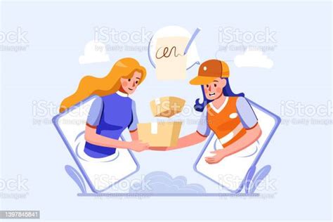 소포 배달 서비스 일러스트 개념 흰색 배경에 고립 된 평면 그림 0명에 대한 스톡 벡터 아트 및 기타 이미지 0명 건강에