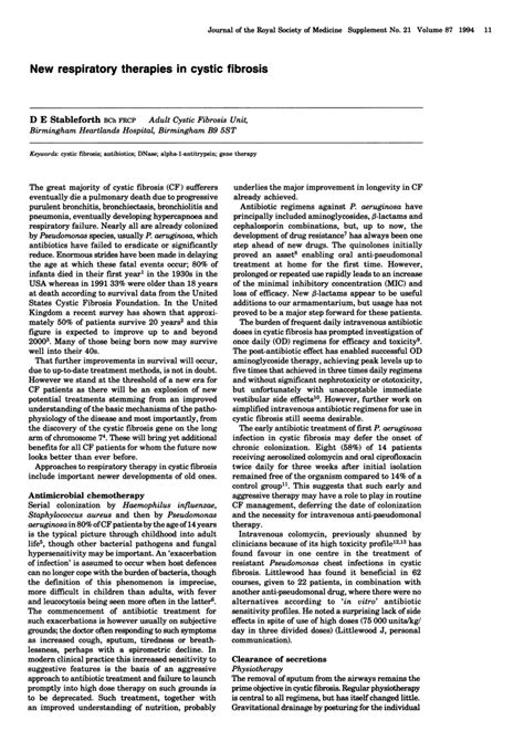 Pdf New Therapies In Cystic Fibrosis