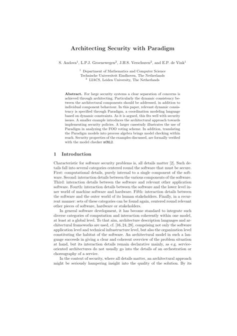 Pdf Architecting Security With Paradigm
