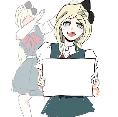 Anime Girl Holding A Blank Sign