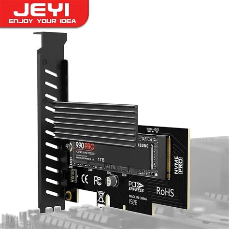 Jeyi M2 Nvme To Pcie Adapter Card With Ssd Heatsink 64gbps Ssd Pcie 4
